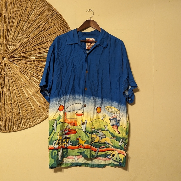 Shirts | Vintage Mambo Loud Shirts Mens Jesus Bicycle Top Size L Short ...